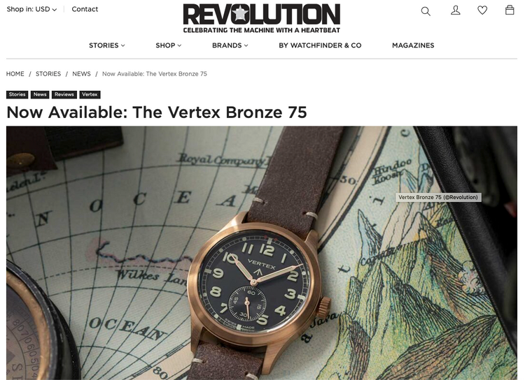 Now Available: The Vertex Bronze 75 – The Vertex Watch Company