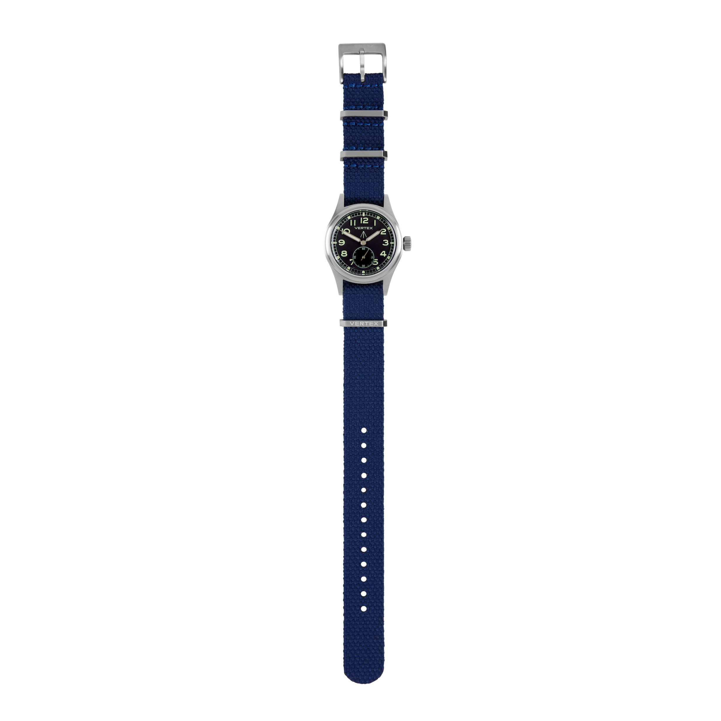 Navy Blue Cotton Fabric Watch Strap 18mm – The Vertex Watch Company
