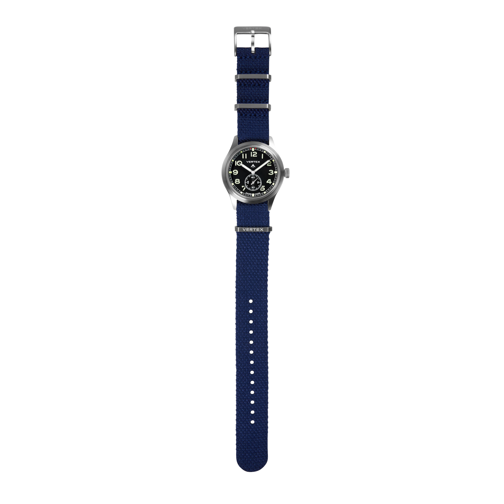 Navy Blue Cotton Fabric Watch Strap 20mm – The Vertex Watch Company